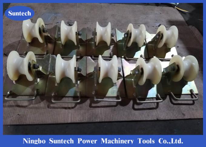 Edge Mount Manhole Wire Pulling Rollers , Pithead Cable Pulling Rollers