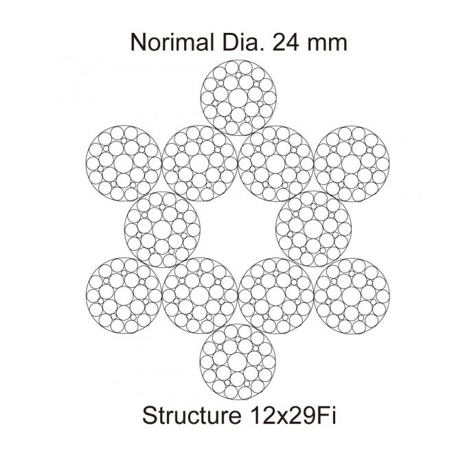 360kN 24mm Braided Steel Pilot Wire Rope For Overhead Line Stringing