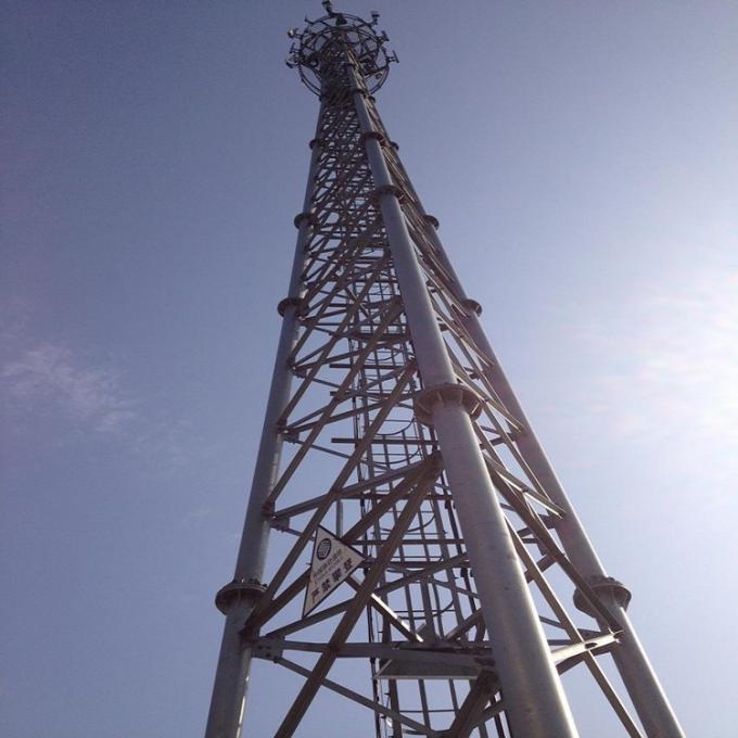 3 Legged 60m Galvanized Angle Steel Self Supporting Telecom Tower