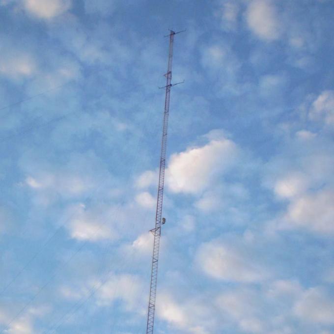 0 - 200m Steel Galvanized Guyed Mast Tower With Brackets Lightning Rod