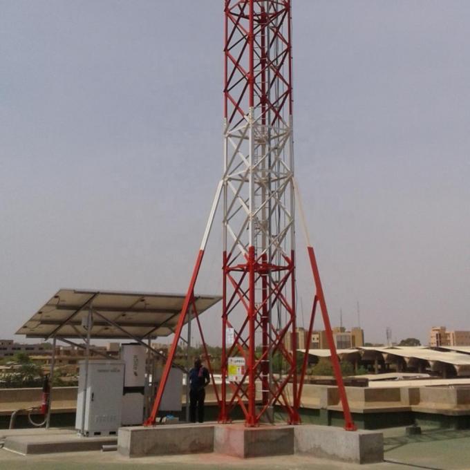 Rooftop Telecom Tower With Bracket Lightning Rod Fall Arrest Aviation Light