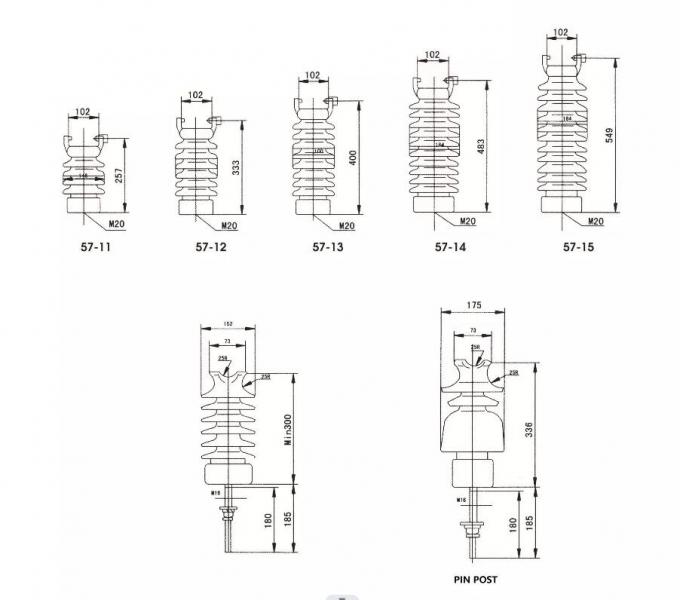 Electrical Ceramic Pin Post Insulator High Voltage