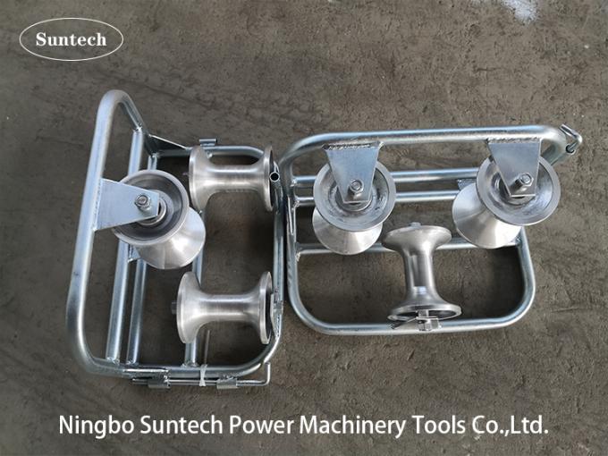 10 KN Corner Cable Roller Three Sheave Corner Ground Roller Stringing Tools