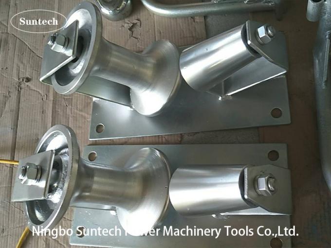 One Way Wire Pulling Rollers / V Shaped Cable Pulling Rollers 10kN ...
