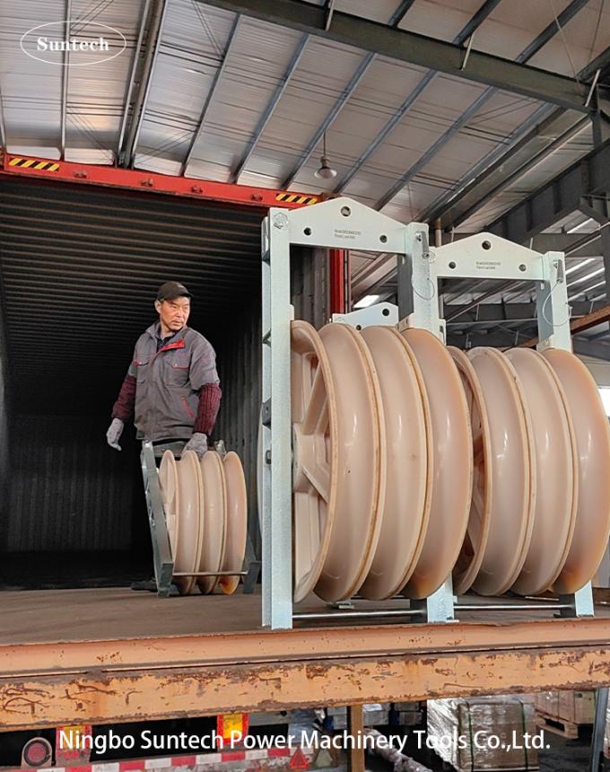 60kn Conductor Stringing Blocks Transmission Line Grounding Roller