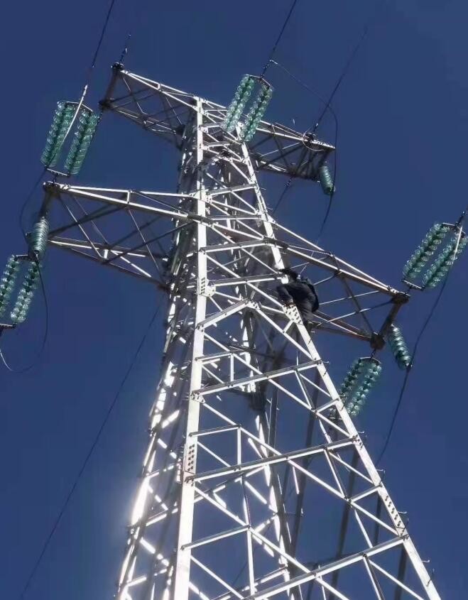 Construction Site Transmission Line Towers Work