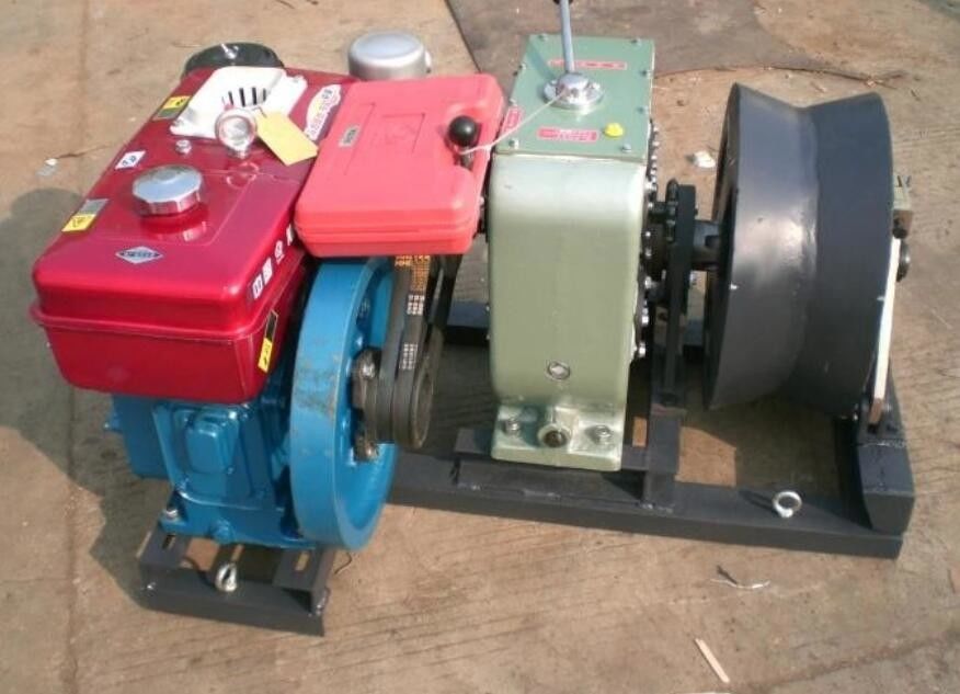 Power Construction Diesel Powered Winch Cable Pulling Engine Powered Winch