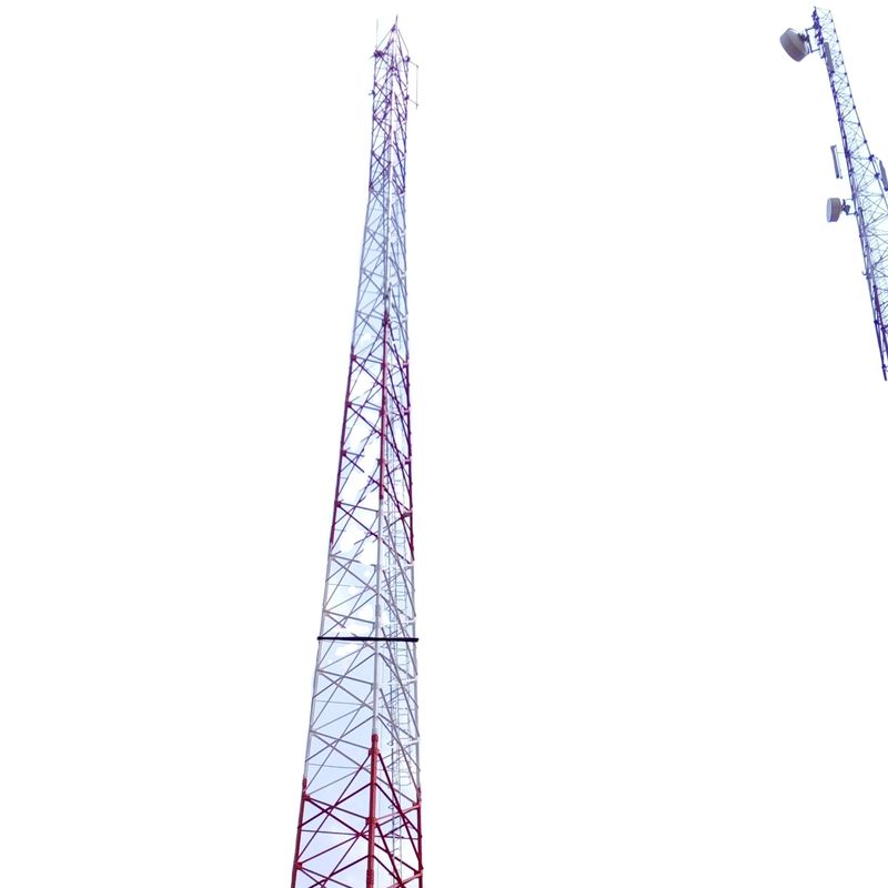 3 Legs Angular 330KV Telecommunication Steel Tower With Hot Dip Galvanized Brackets